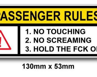 Rules for Passengers Vinyl Decal Sticker JDM - Etsy