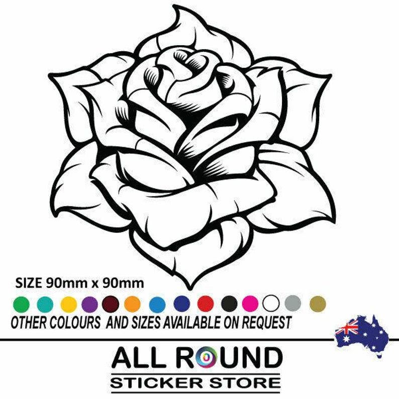 Rose Sticker Decal Girls Car Decal Window Wall Cute Girly Flower Jdm - Etsy
