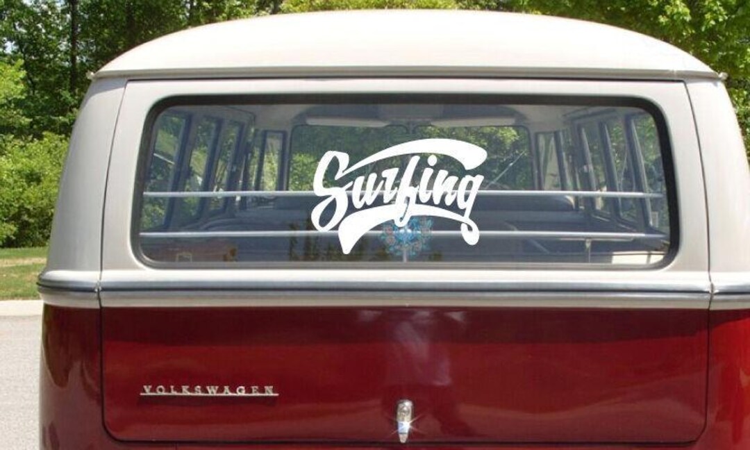 Large Surfing Vinyl Decal, Computer Cut Surf Sticker for Car 4wd Laptop ...