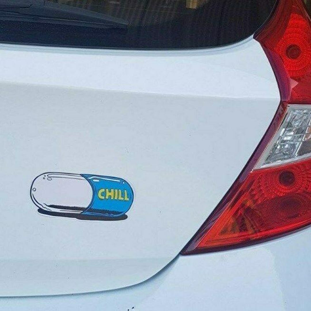 Funny Cute Chill Pill Car Sticker Popular Ebay Bumper Sticker - Etsy