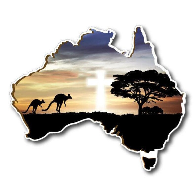 Faith-inspired Australia Map Decal With Cross for Recreational Vehicles ...