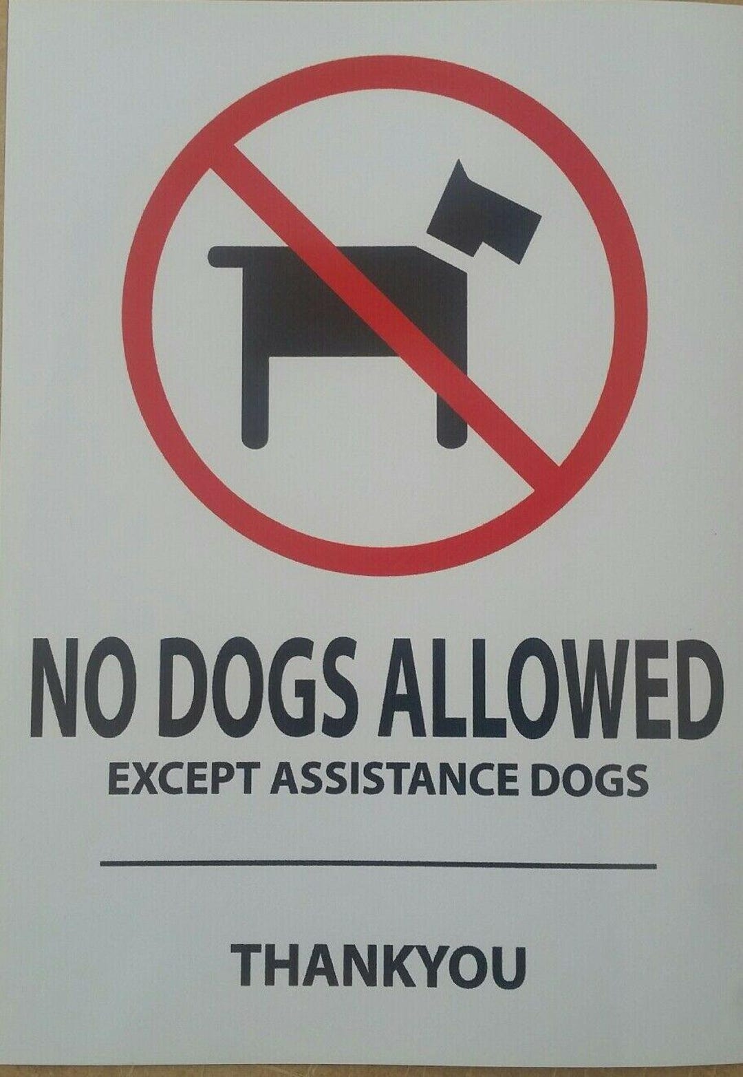 Qty 2 Sticker Decals No Dogs Allowed Except Assistance Dogs Sticker ...
