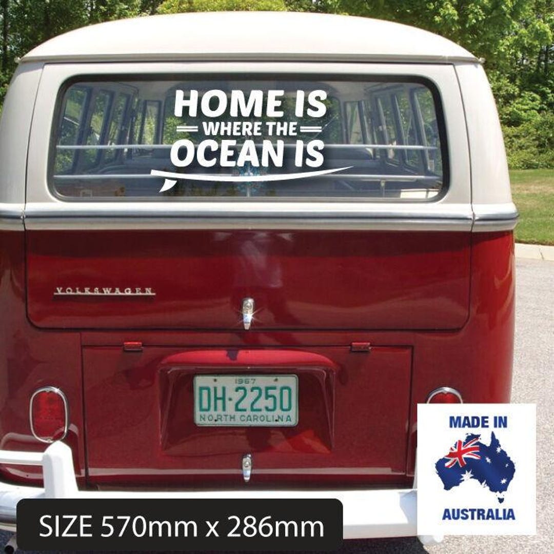 Large Popular Surf Car Sticker Decal Home is Where Ocean is Size570mm X ...
