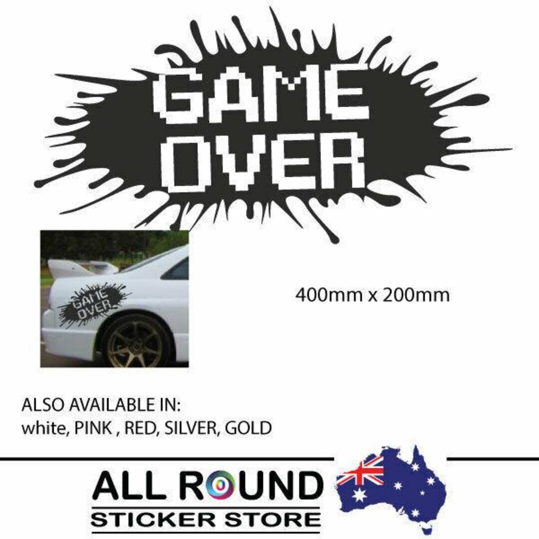 Game Over Car Decal Jdm Drift Shift Funny Sticker Popular Ebay - Etsy