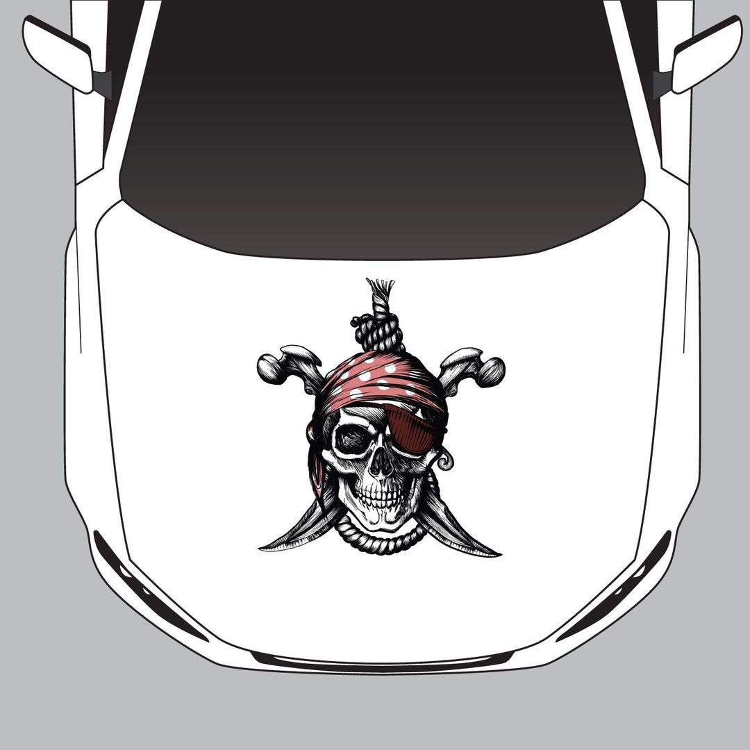 Jolly Roger Pirate Hood Bonnet Decal Skull Car Sticker 700mm X 800mm - Etsy