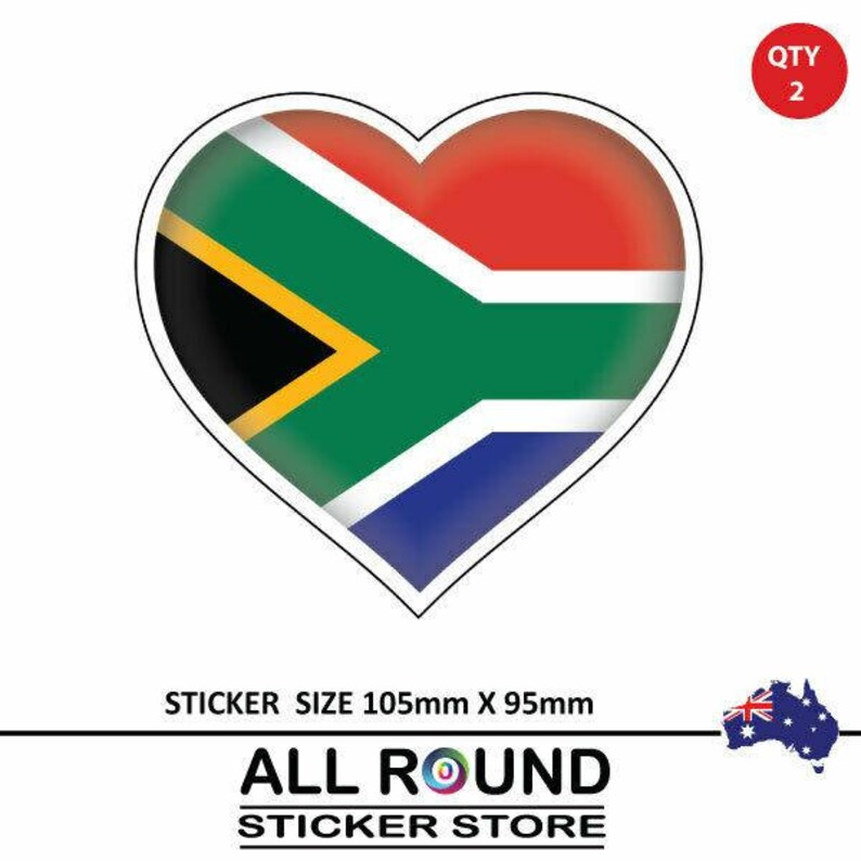South-african Flag Sticker heart Shaped Stickerdecal-bumper-sticker - Etsy
