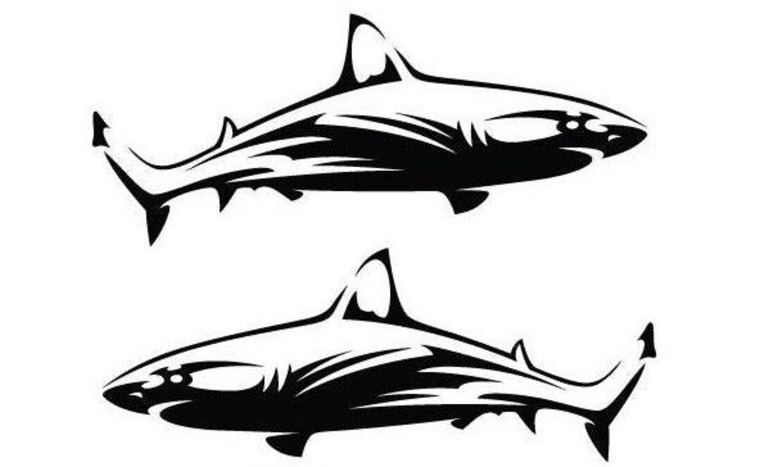Shark Decal Sticker Set of 2 - Etsy