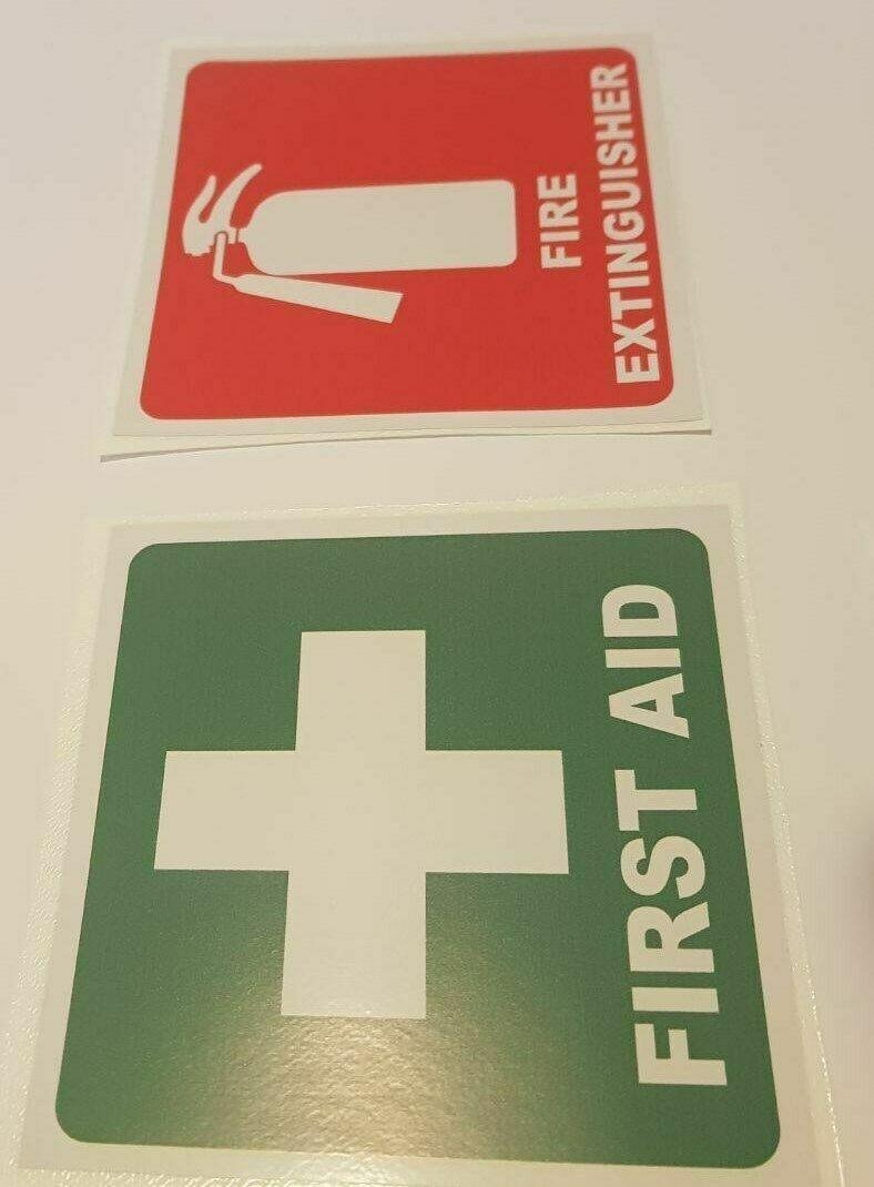 First Aid Fire Extinguisher Decal Sticker Set 200mm X 200mm Each - Etsy