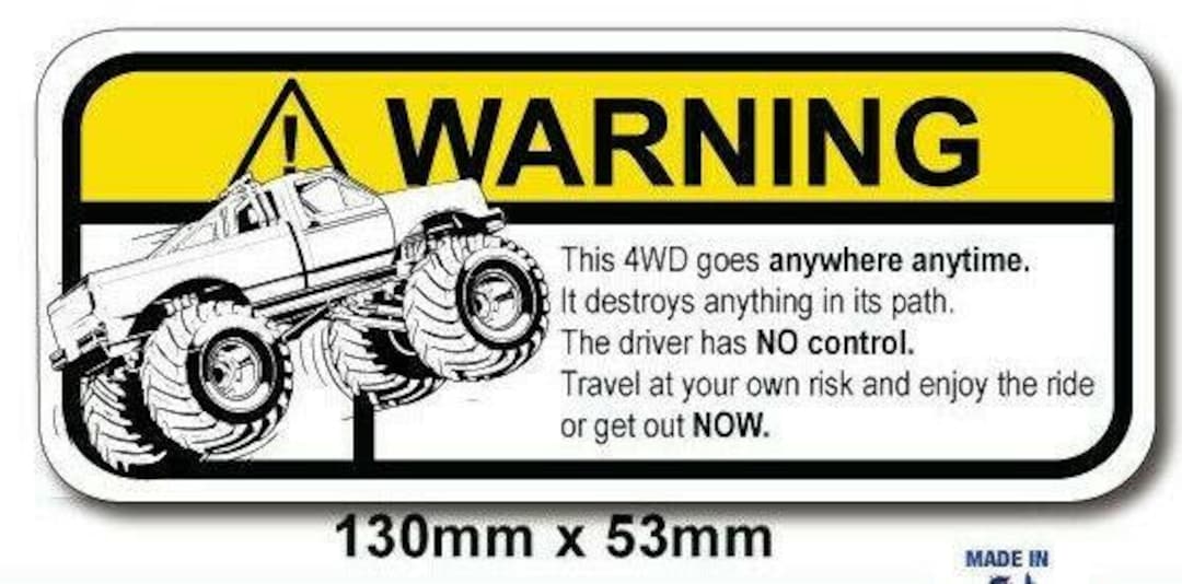 4WD Funny Warning Sticker Popular Car Sticker - Etsy