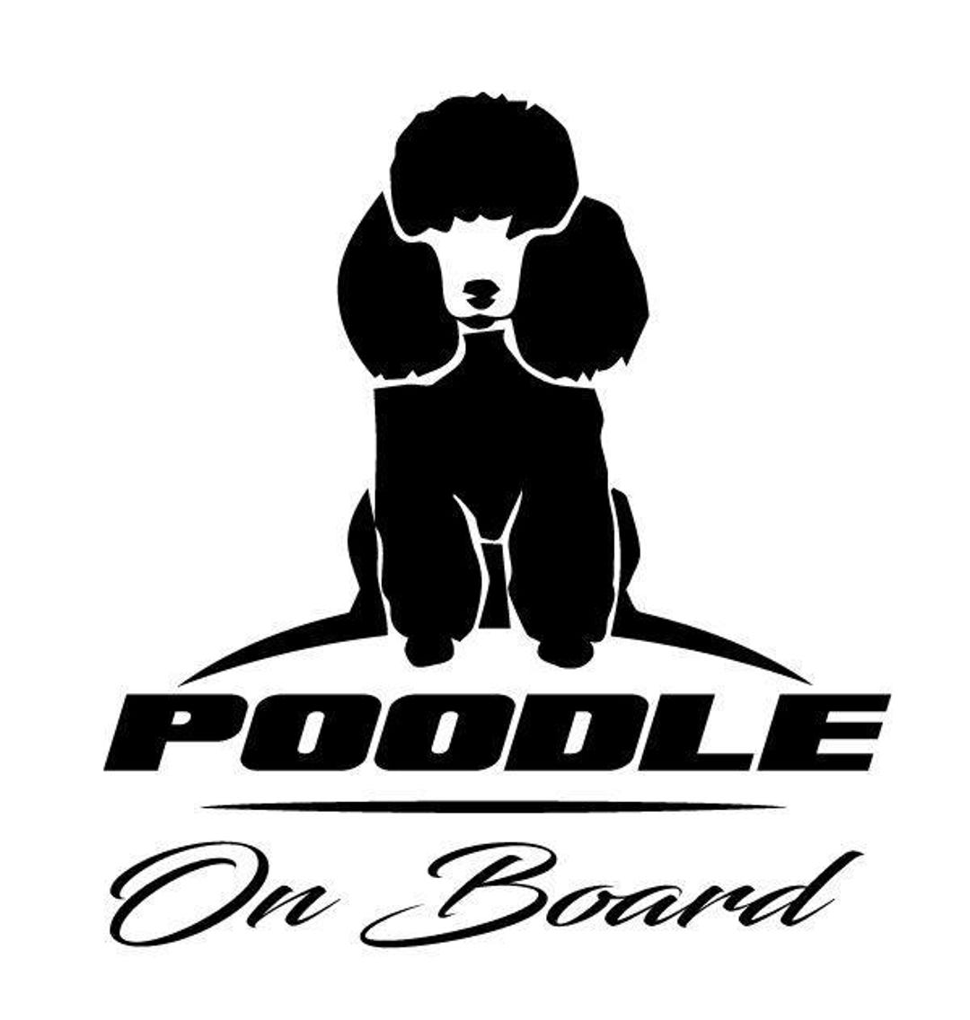 Poodle on Board Vehicle Car Sticker Decal in White or Black - Etsy