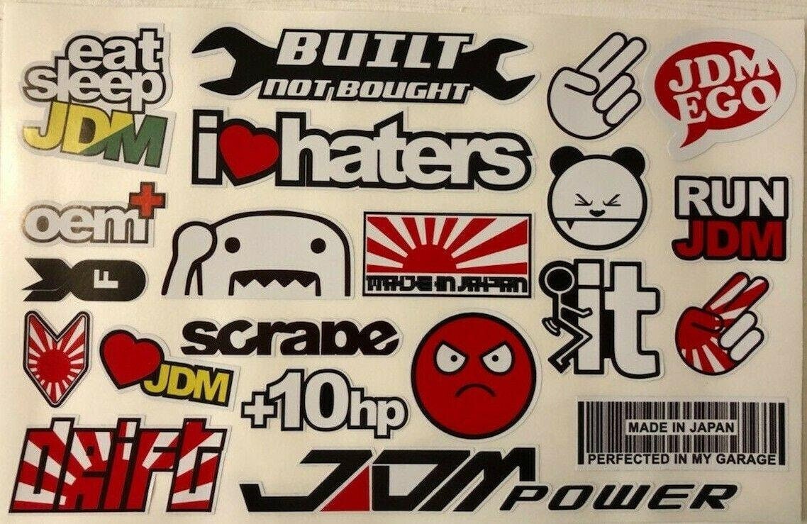 JDM Sticker Bomb DRIFT Turbo Stickers Japanese Racing CAR Pack Logo ...