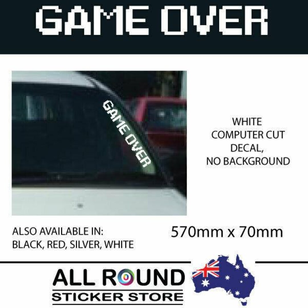 Game Over Car Sticker Decal Popular Jdm Drift Windscreen - Etsy