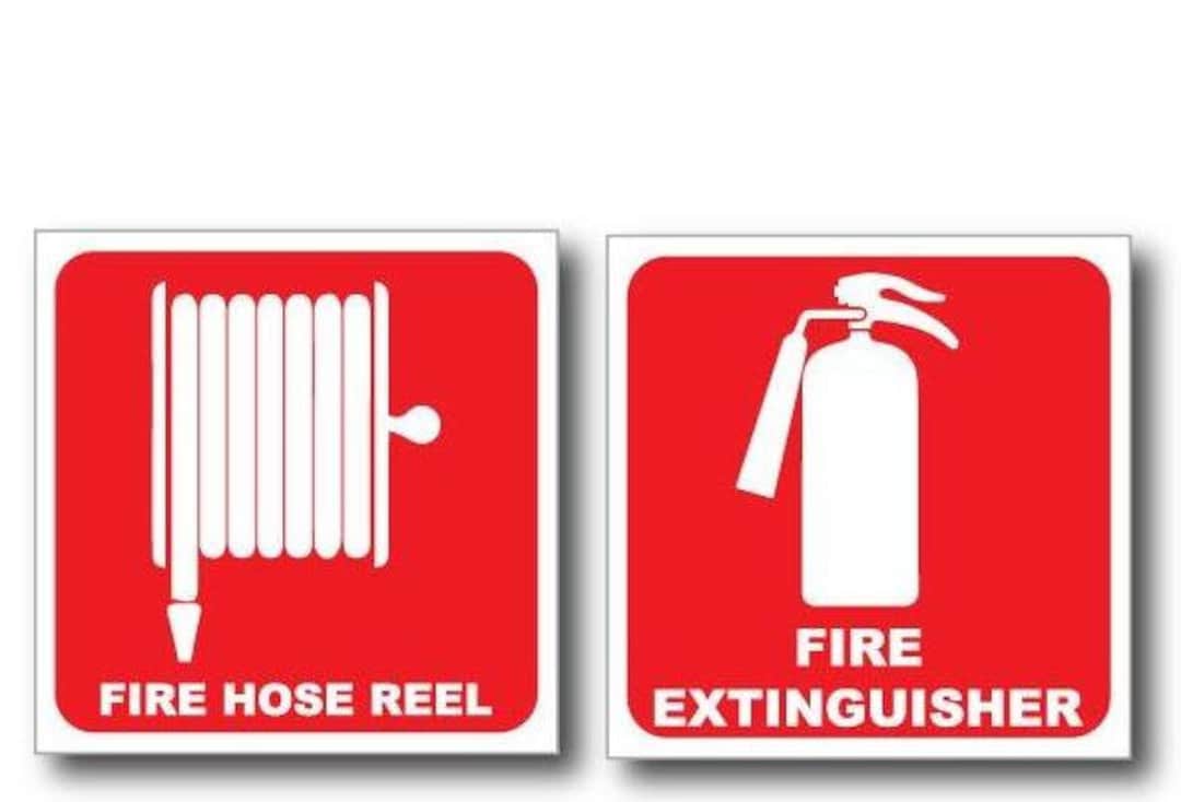 Fire Hose Reel and Fire Extinguisher Sticker Sign Decal - Etsy