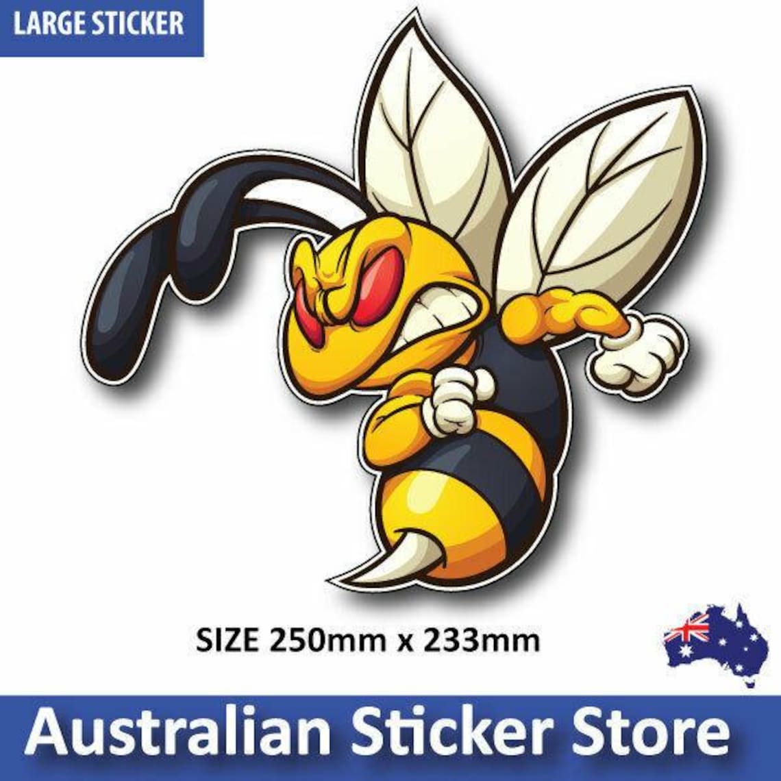 Large Angry Bee , Hornet Sticker Decal for RV Motorhome,, Truck, Ute ...