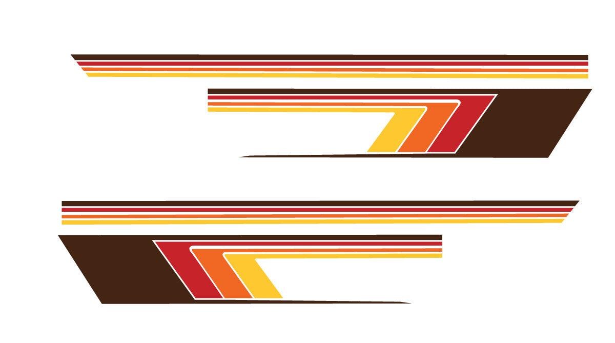 Vehicle Side Stripes Retro Colours Suitable for Landcruiser Jeep Van ...