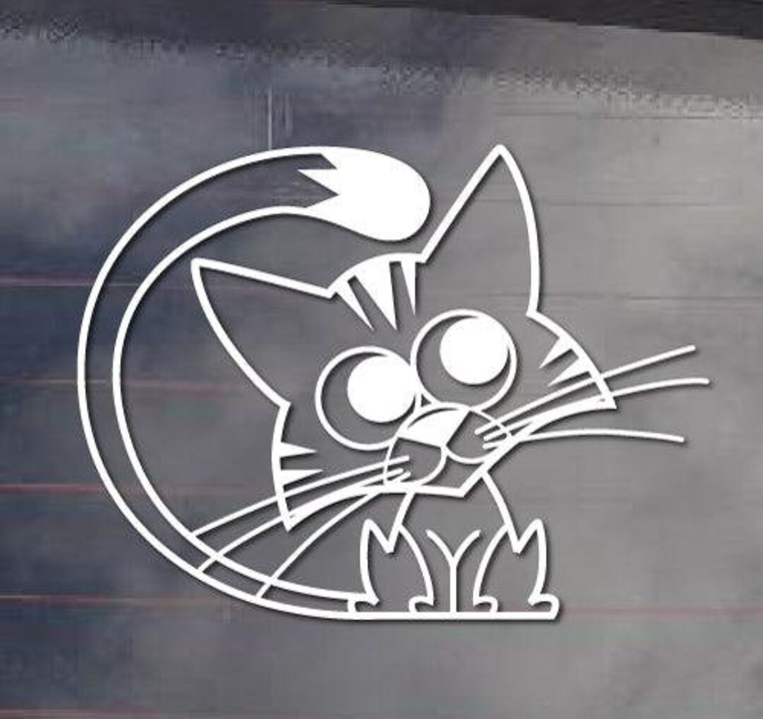 Cute Cat Decal Sticker - Etsy