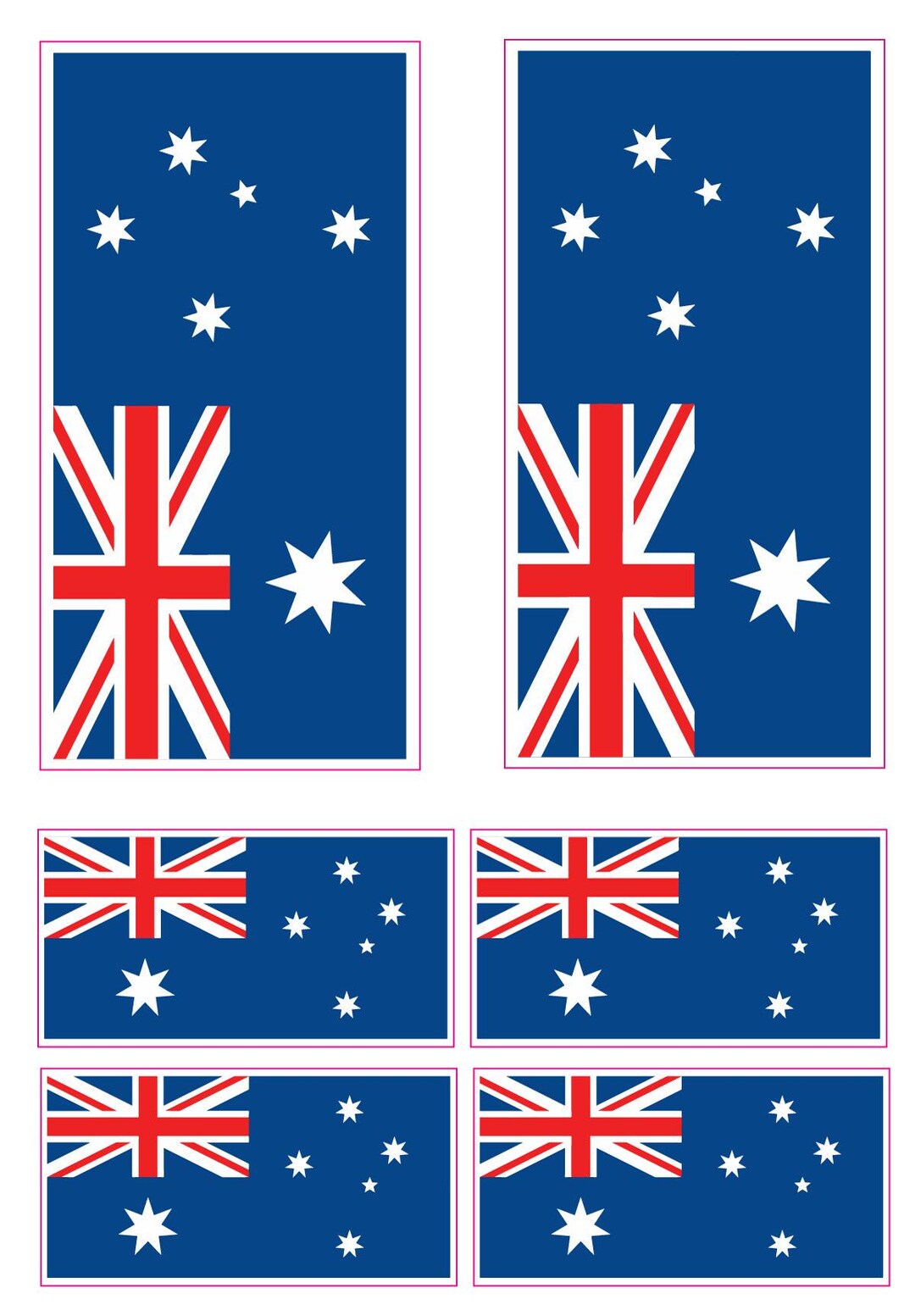 Australian Flag Car Sticker Set, Vinyl Bumper & Window Decals for 4x4 ...