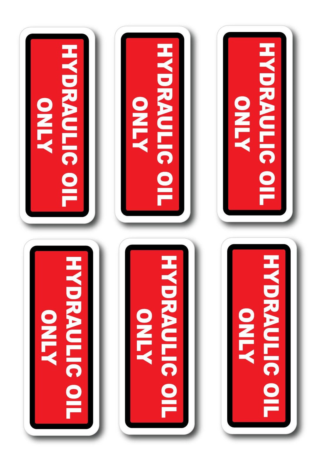 Hydraulic Oil Only Stickers 6 Pack, Laminated Oil Identification Decals ...