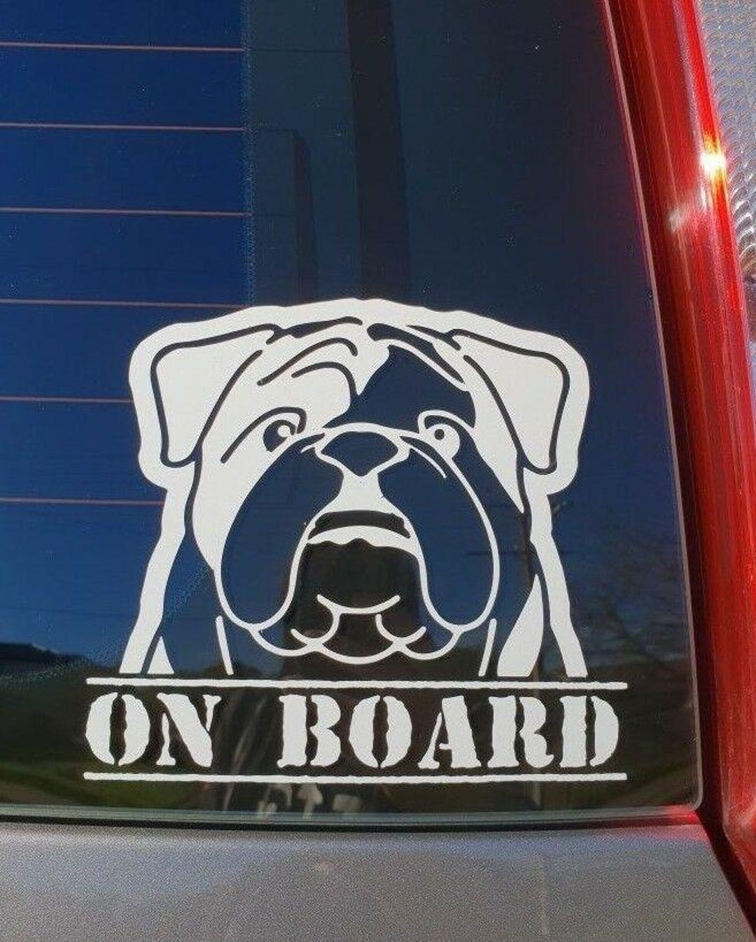 Bulldog on Board Car Sticker Decal Vinyl Window Vehicle - Etsy
