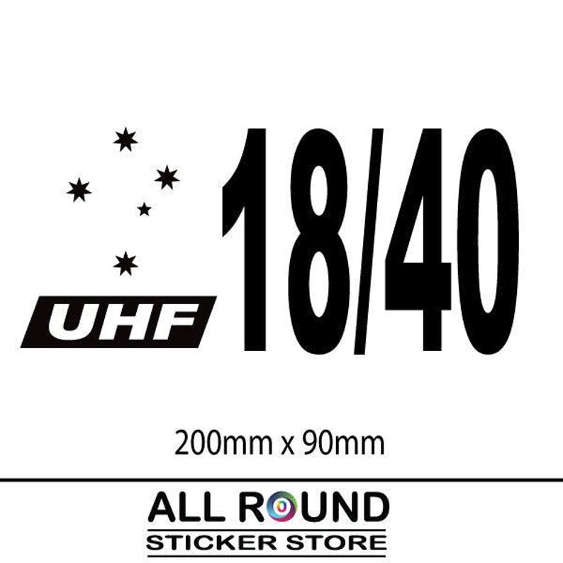 Uhf 18 40 Vinyl Sticker Decal for Australian 200mm X 90mm Rv Motorhome ...