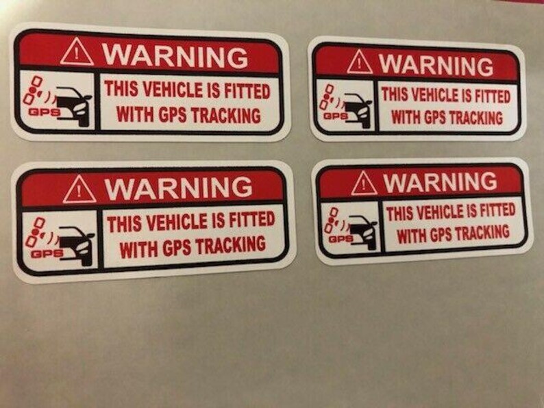 The 4 X Small Gps Tracking Warning Sticker Tracking - Etsy