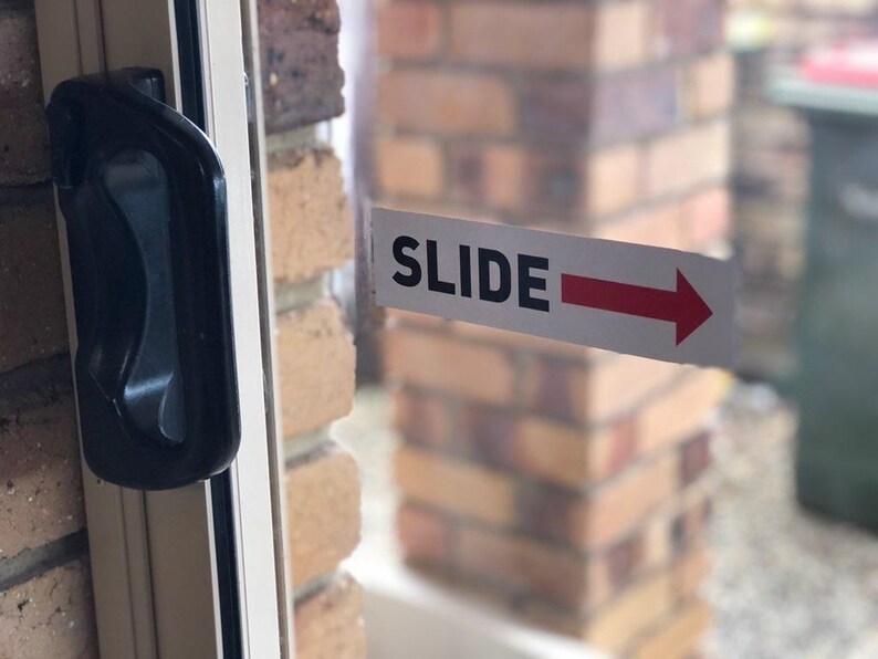 Slide Sticker for Glass Sliding Door Warning Sticker Decal Business ...