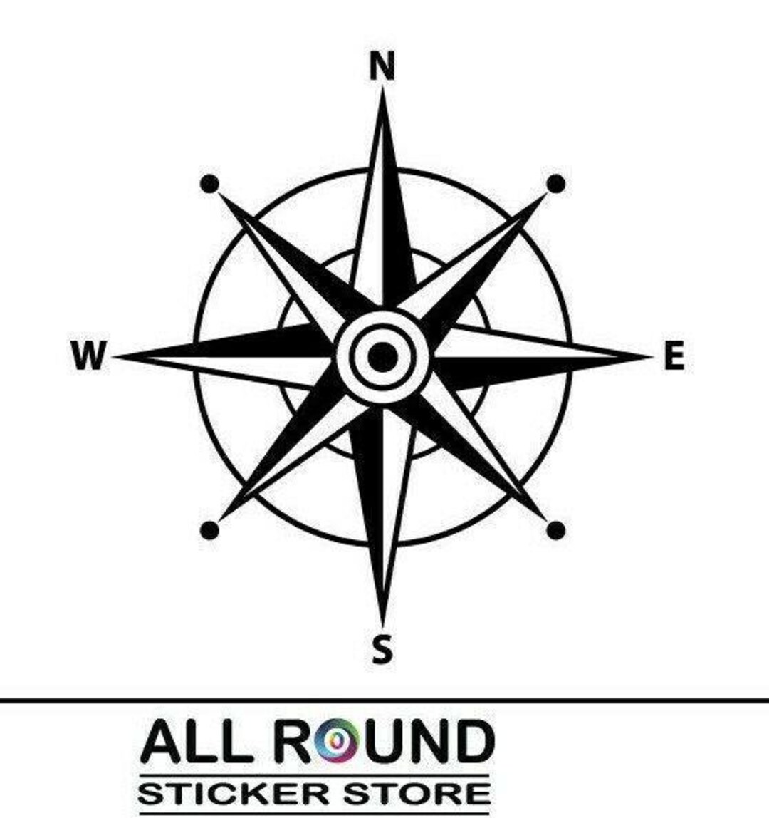 Compass Sticker Decal Rv Motorhome, 4X4, Boat , Caravan 220mm X 220mm ...