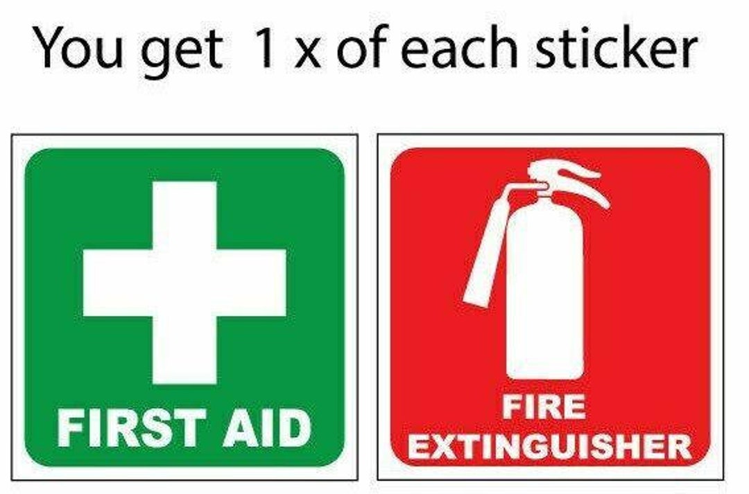 First Aid Fire Extinguisher Decal Sticker Set 200mm X 200mm Each - Etsy