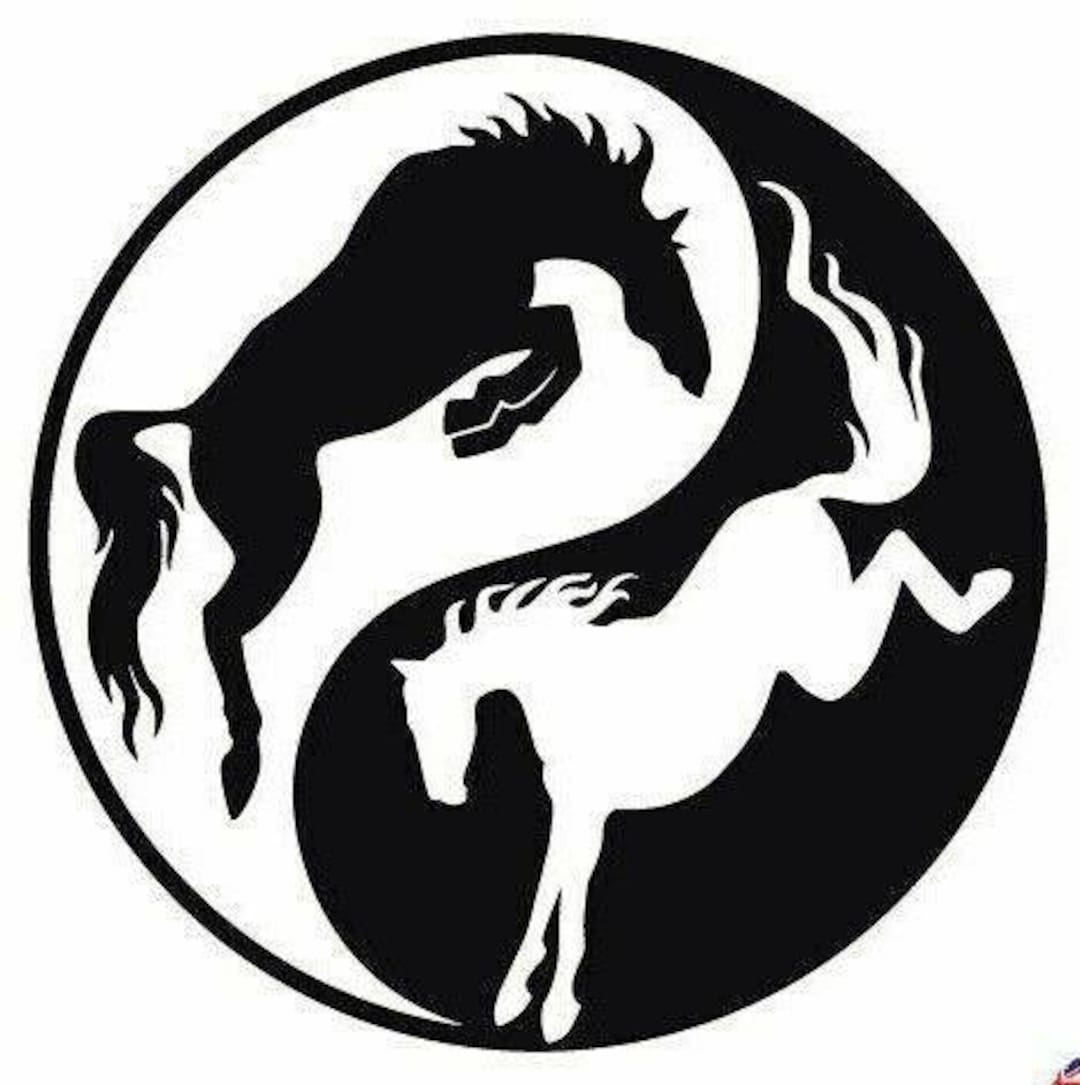YING YANG HORSE Sticker Decal for Horsefloat, Motorhome, Vehicle 200mm ...