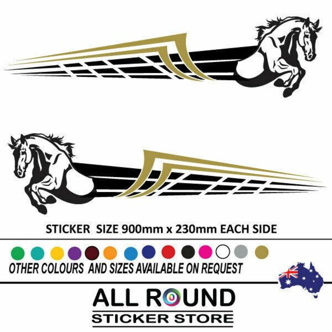 Large Horse Float Trailer Vinyl Decal Stripe -900mm Wide Custom Design ...