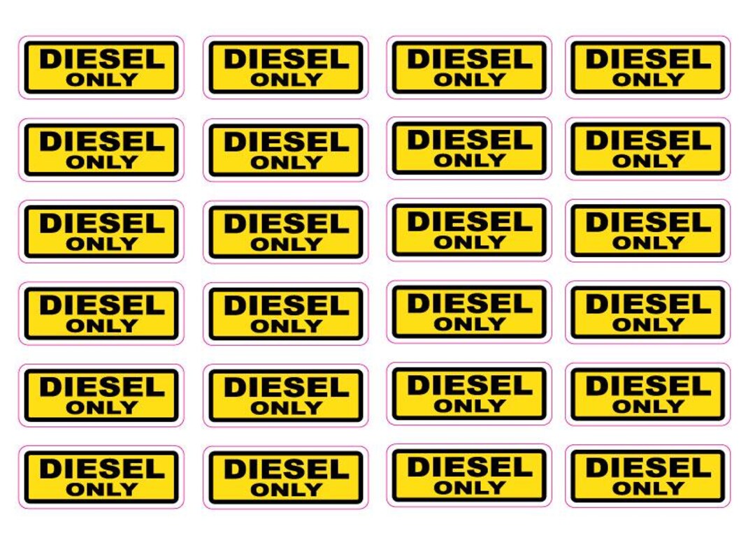 Diesel Only Petrol Fuel Stickers Sheet of 24, Waterproof Uv Resistant ...