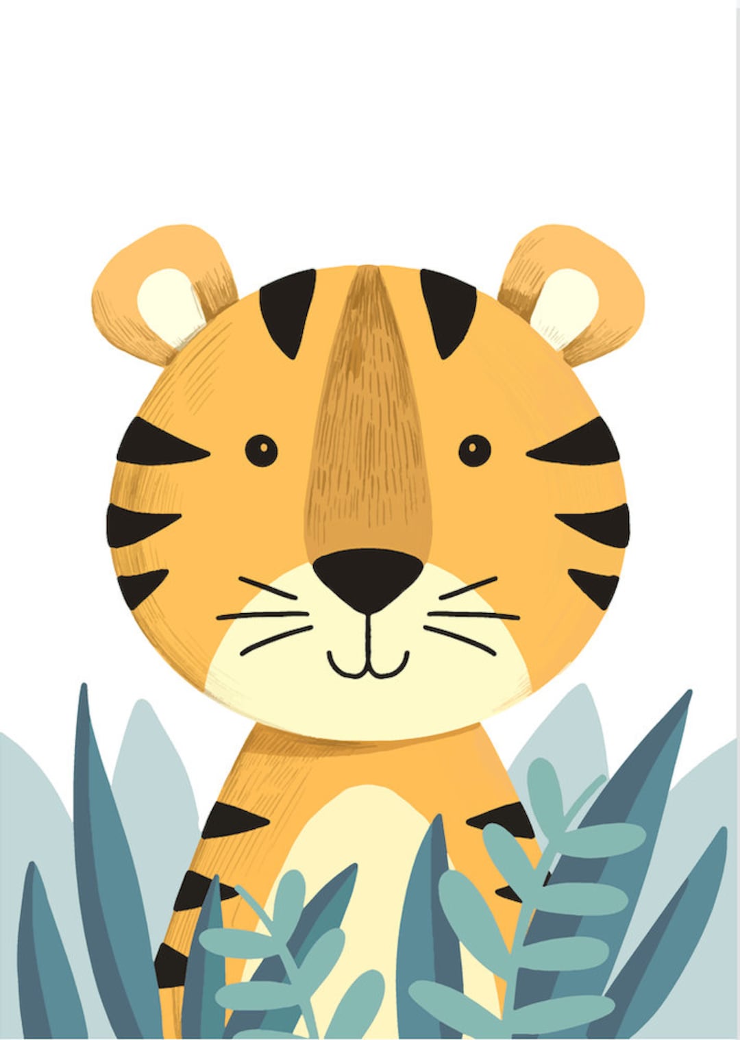 Kids Poster Cute Tiger Wallpaper Design - Etsy