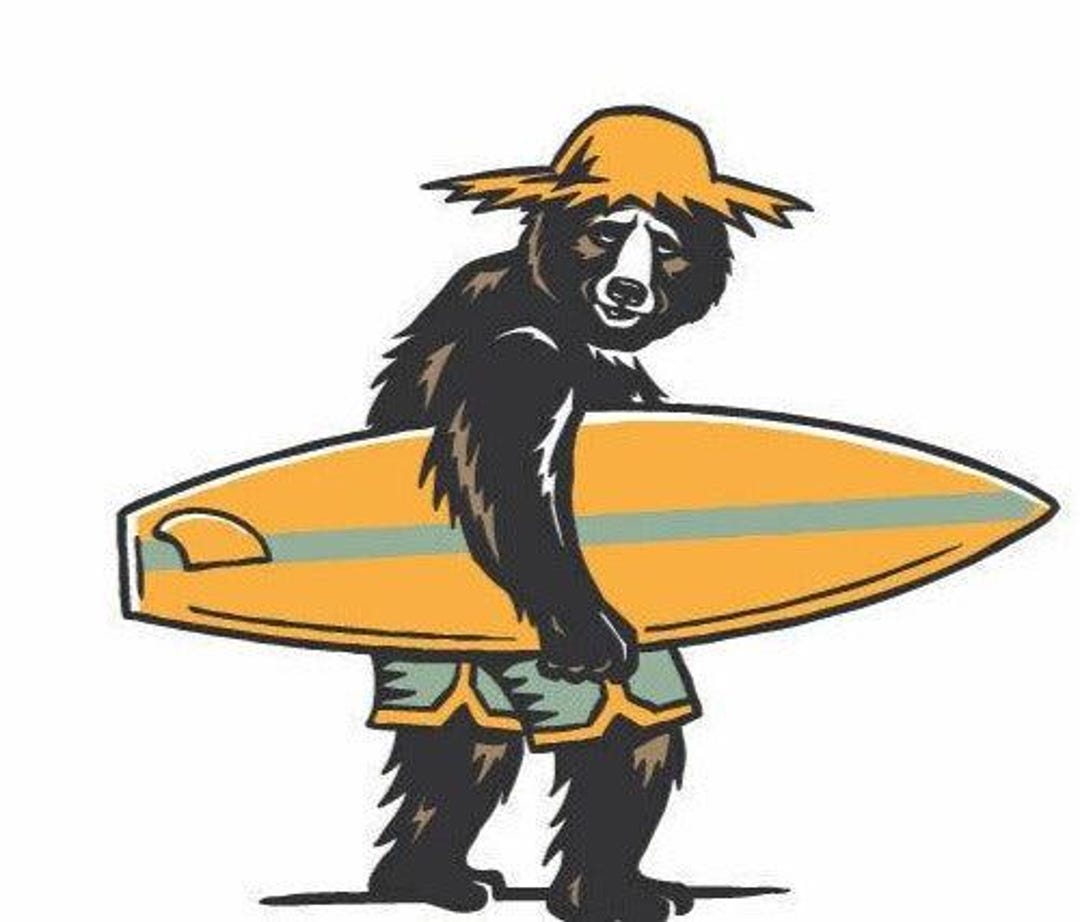 Surfing Surfbear Sticker Decal for Cars - Etsy