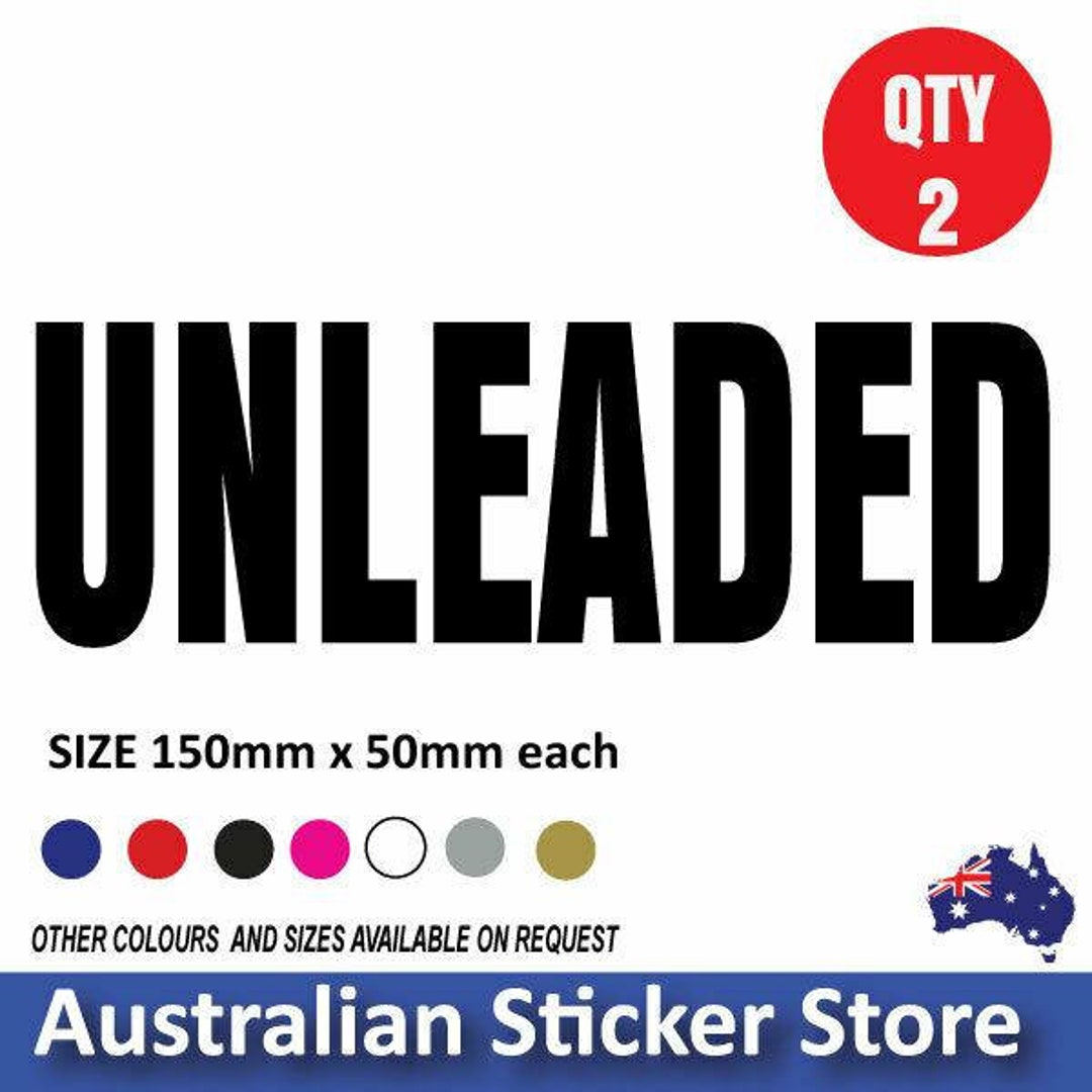 2 X UNLEADED Only Petrol Fuel Sticker Decal - Etsy