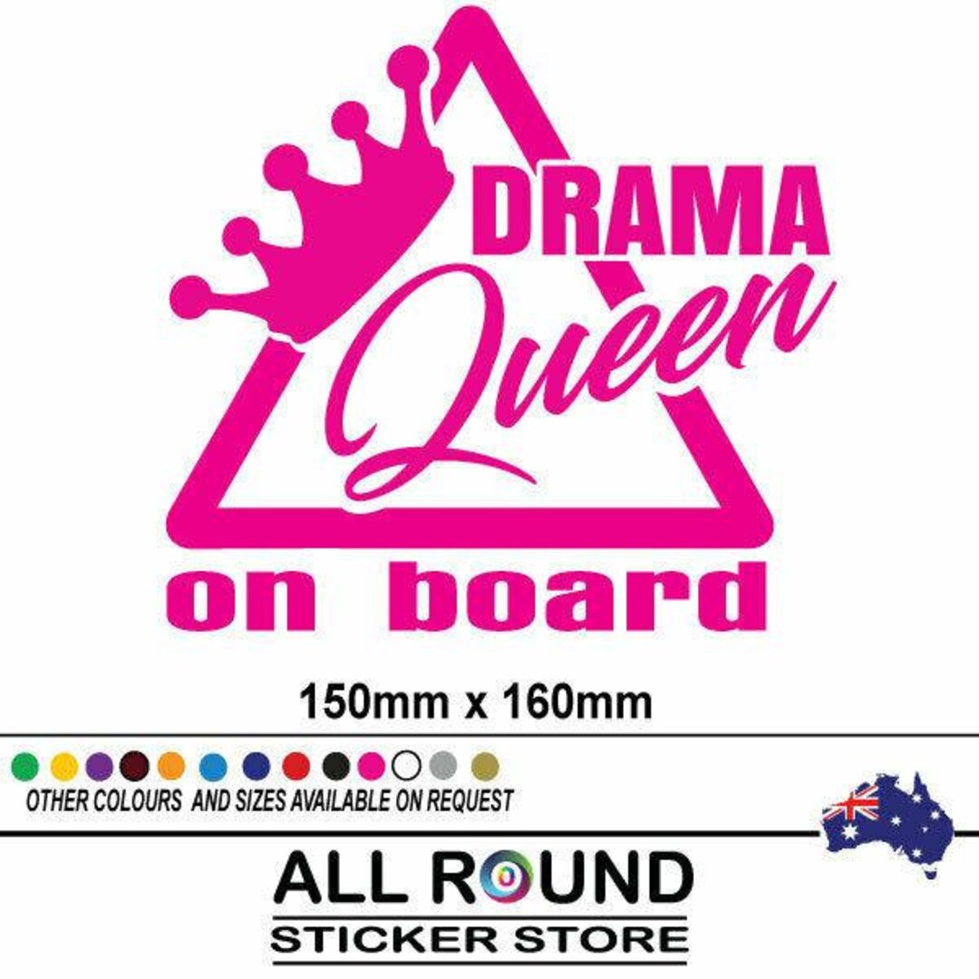 Drama Queen on Board Car Sticker Decal Cute Girl Girl Jdm Bumper ...
