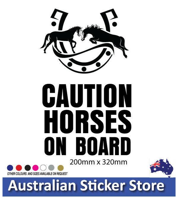 Caution Horses on Board Horse Float Decals for Horse Trailer Truck ...