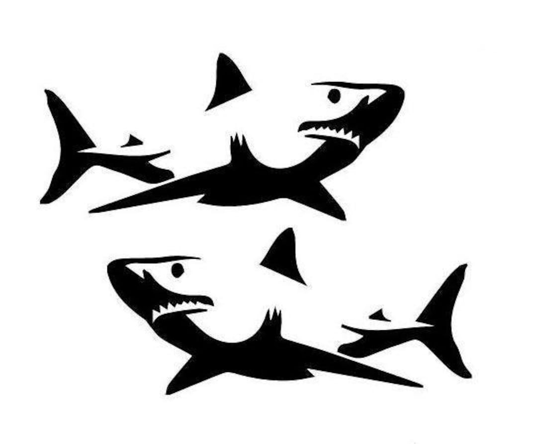 Shark Decal Sticker - LARGE - Set of 2 - Etsy