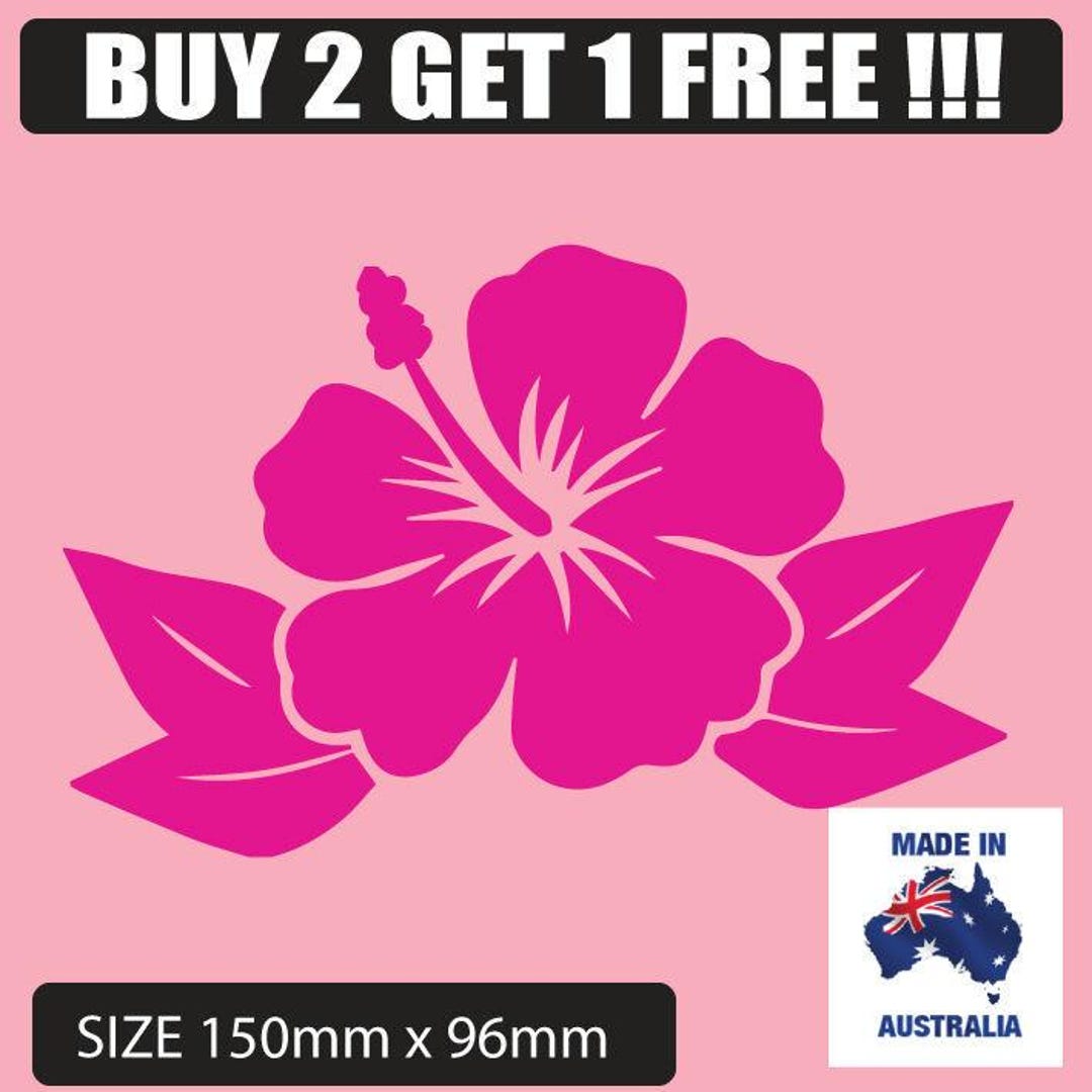 Pink Hibiscus Hawaiian Flower Decal for Car , Computer , Surfboard - Etsy