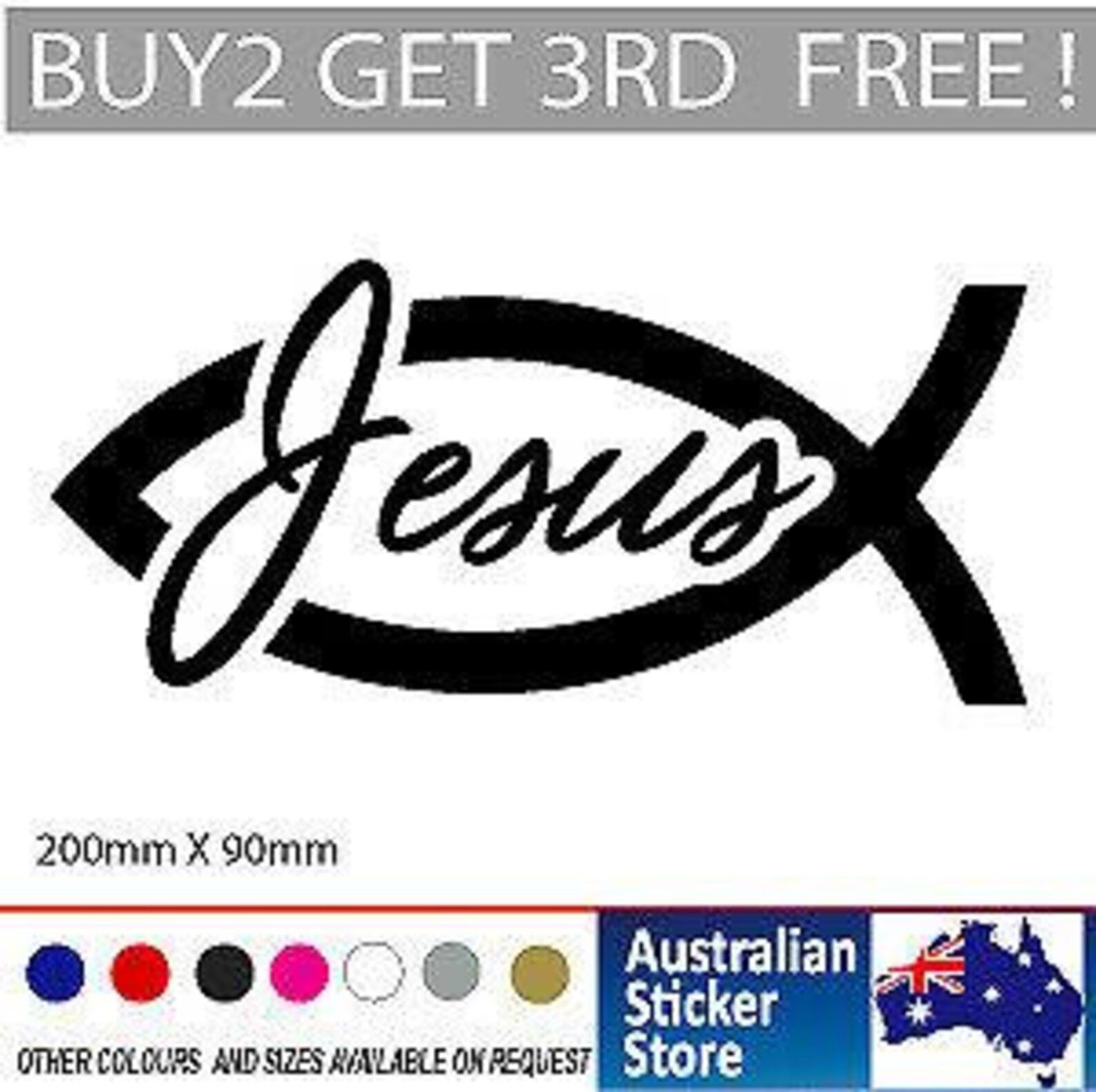 Jesus Fish Symbol Christian Sticker Decal - Etsy