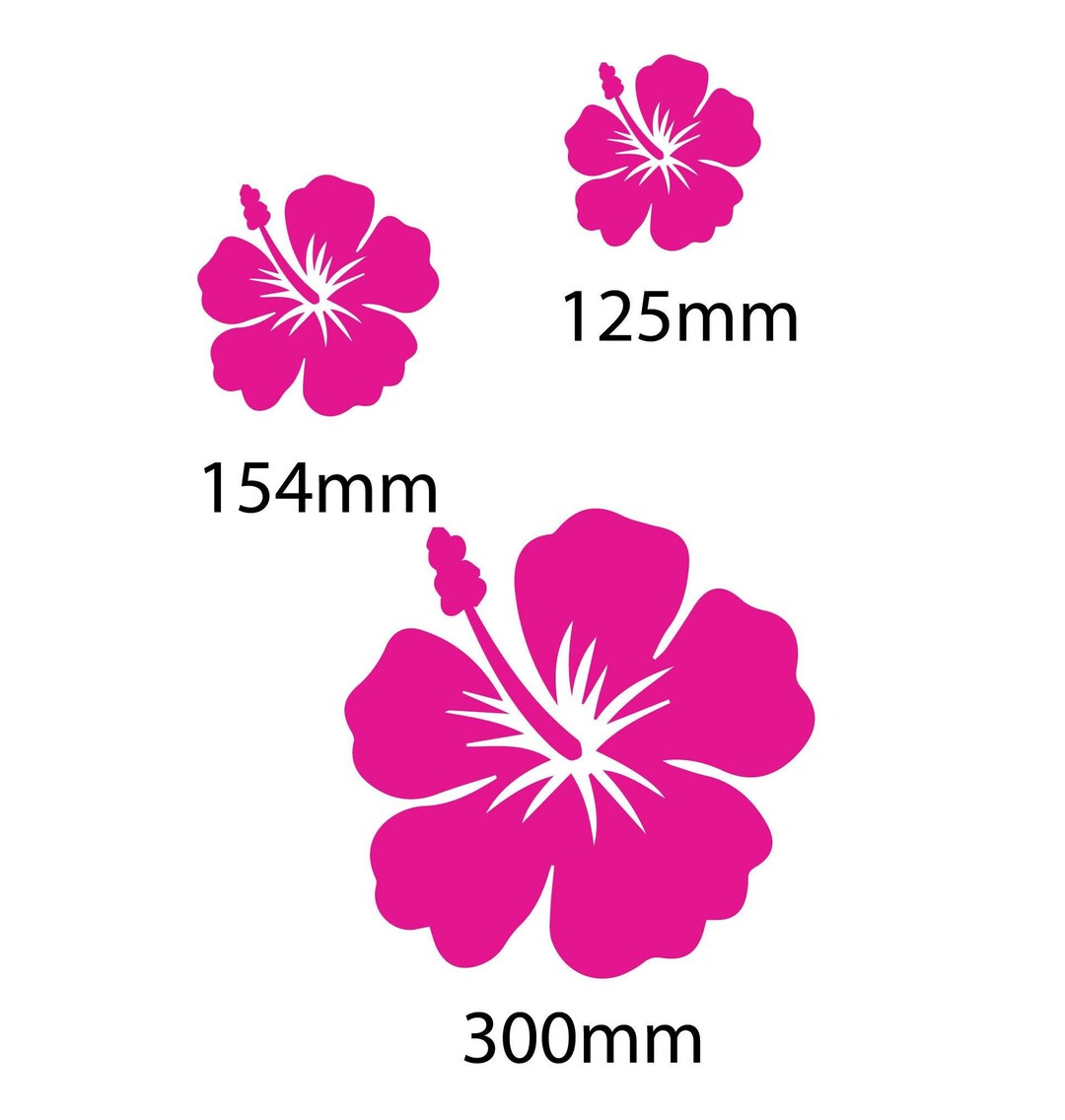 Large Hibiscus Hawaiian Flower Sticker Decal Set of 3 Vehicle Grade - Etsy