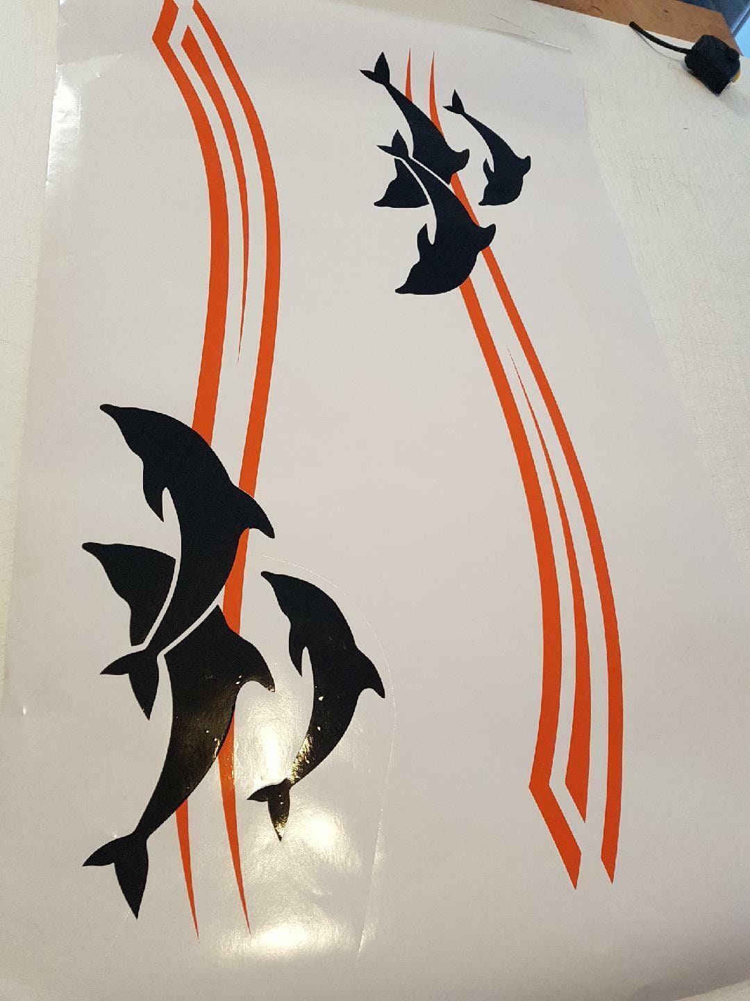 Dolphin Stripes Decals, Stickers for Boats Trailer, Caravan , RV ...