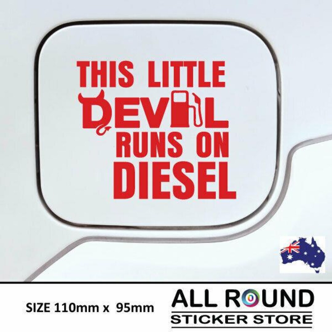 Cute Fuel Sticker, This Little Devil Runs on Diesel, Diesel Only ...