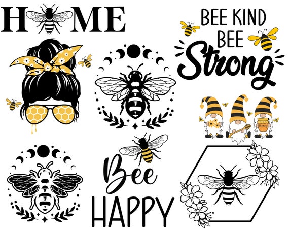 Digital Drawing & Illustration Bee Kind SVG Bundle 160 Honeybee Bundle ...