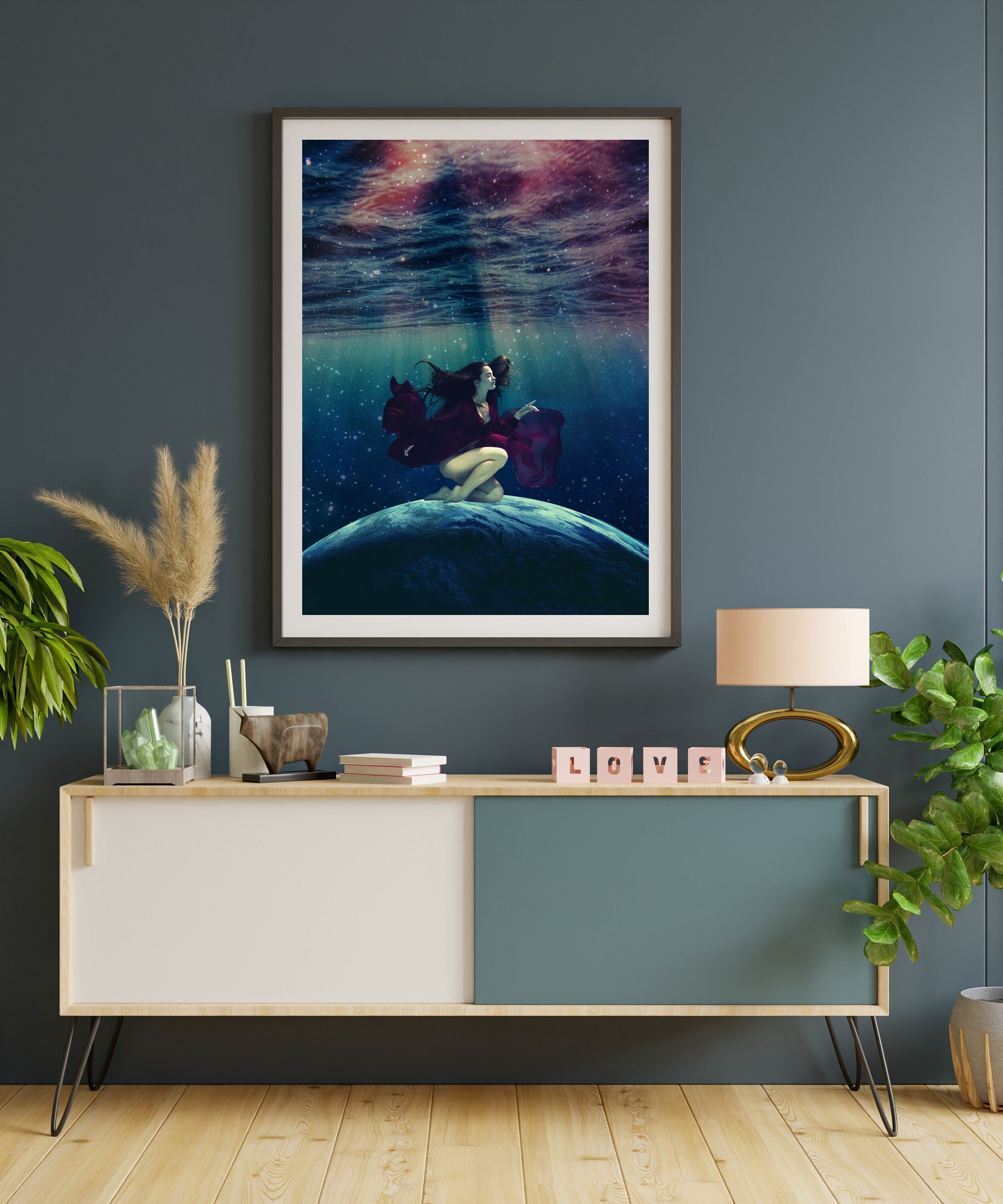 Underwater World Surreal Collage Poster Beautiful Woman - Etsy
