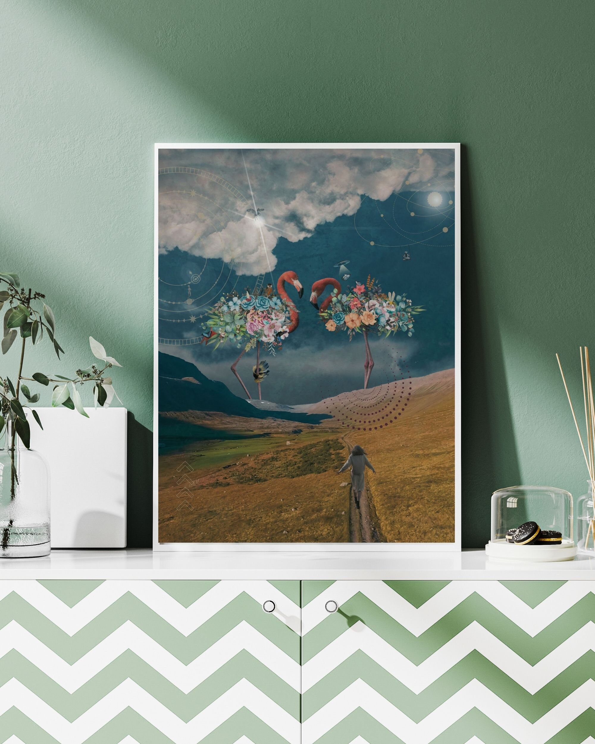 Dreamy Surreal Digital Download Wall Art, Floral Printable Wall Poster ...