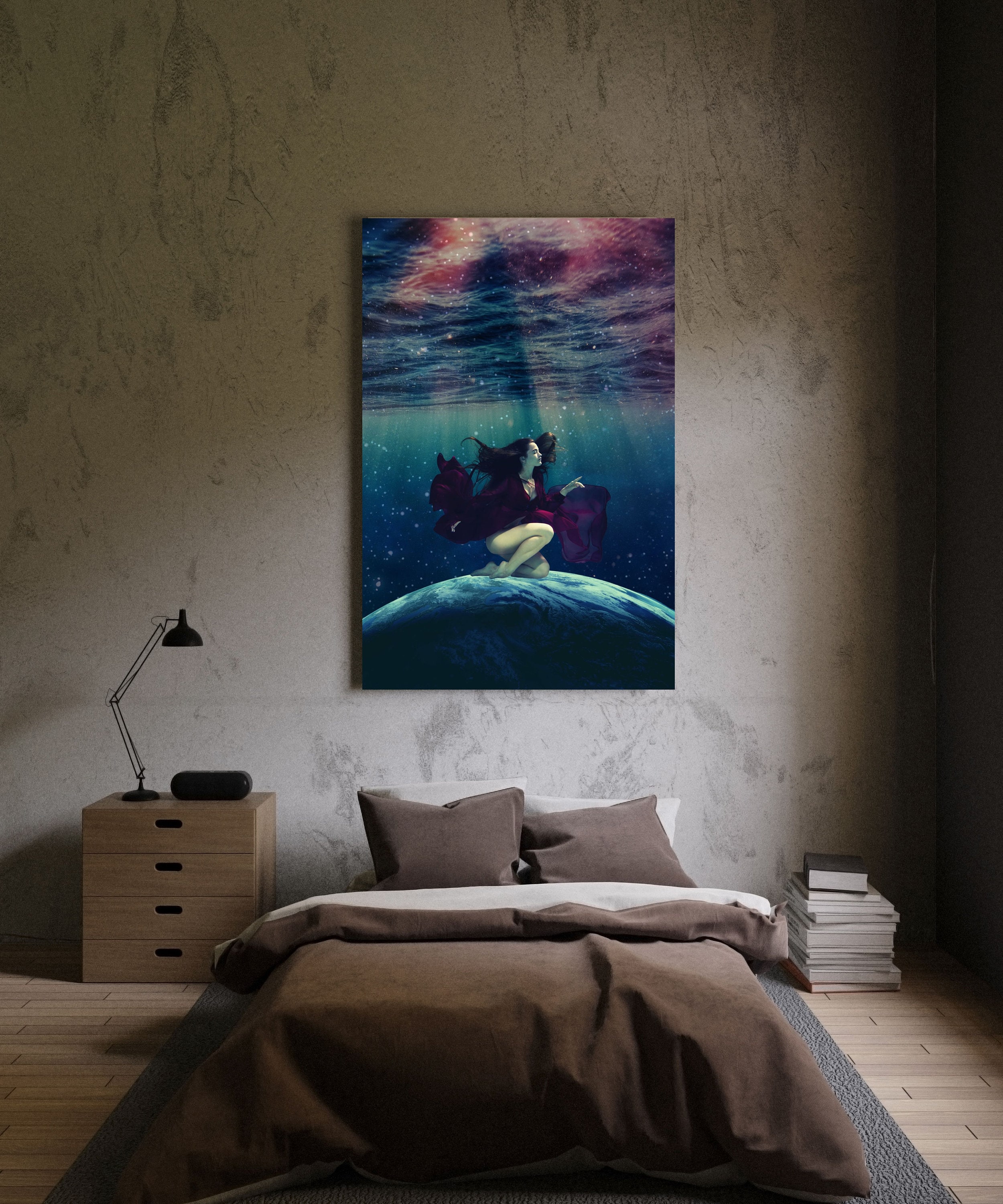 Underwater World Surreal Collage Poster Beautiful Woman - Etsy