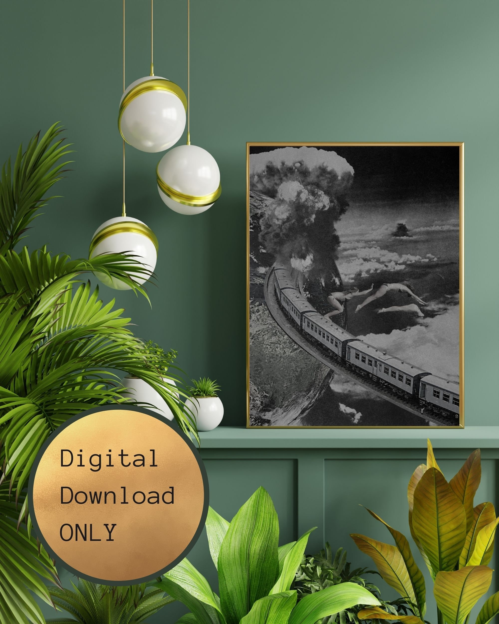 Surrealism Wall Art Planet Earth Digital Download Cosmos Art Modern ...