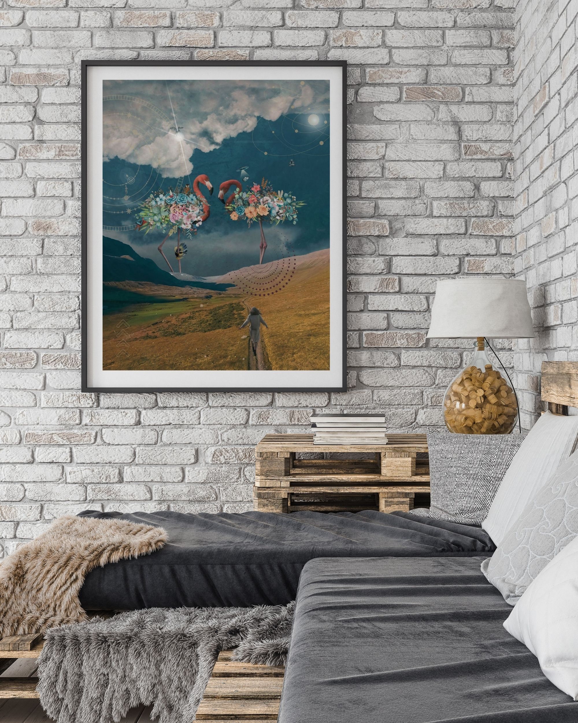 Dreamy Surreal Digital Download Wall Art, Floral Printable Wall Poster ...