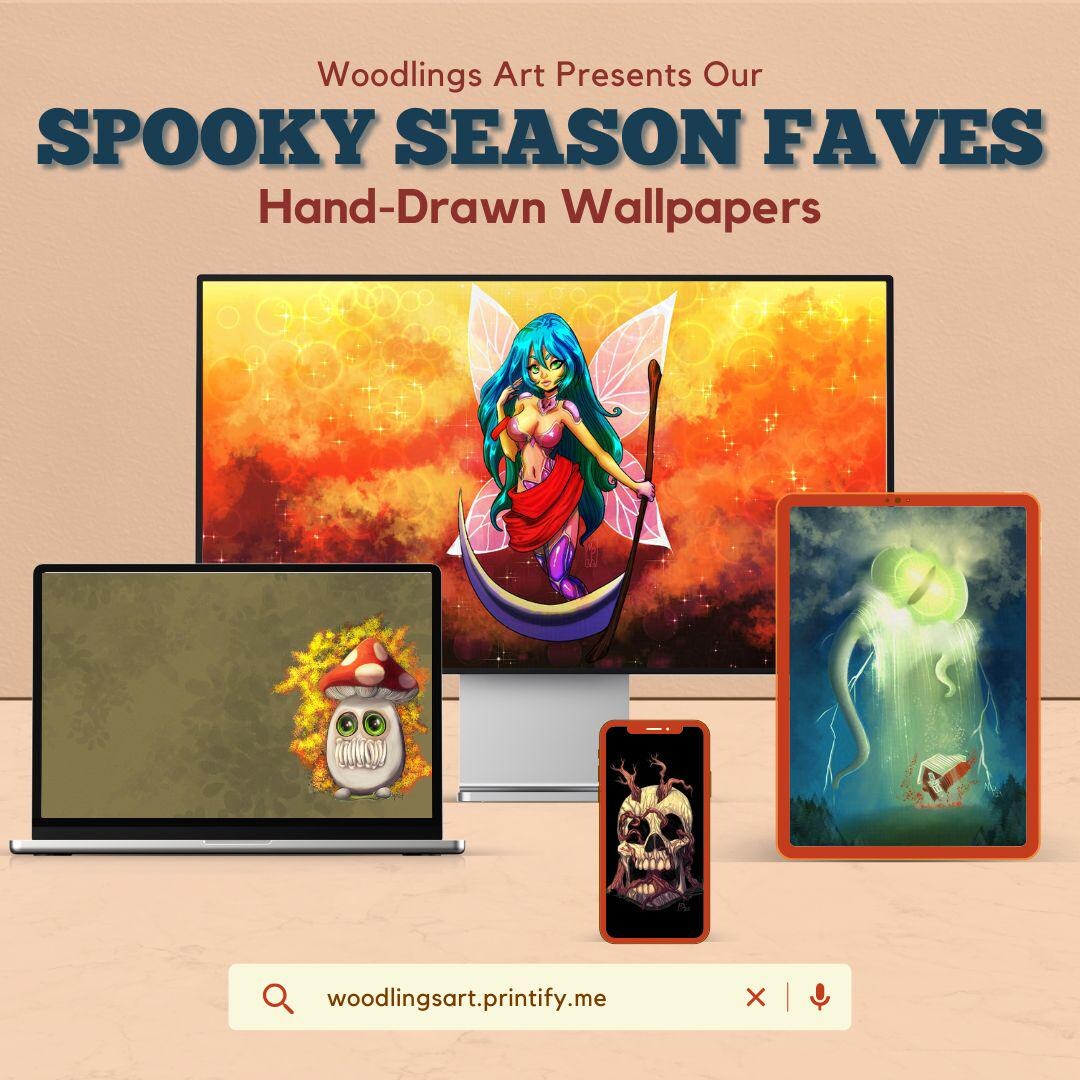 SPOOKY SEASON Wallpaper Pack - Original Artwork by Melissa Pierce ...