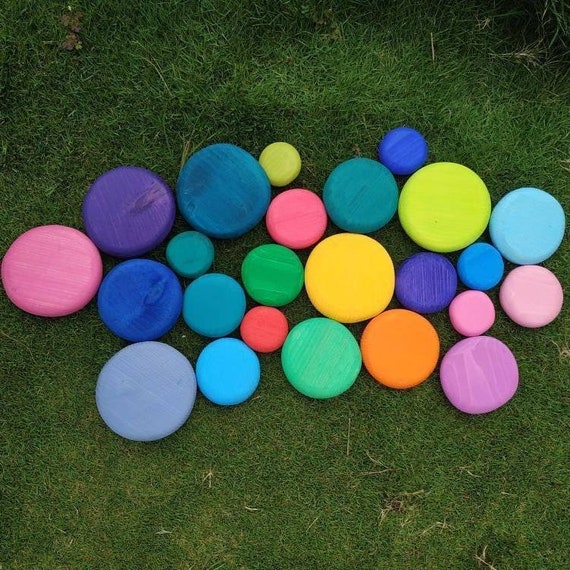 Wooden Round Pebbles River Pebbles Waldorf Smooth Large - Etsy